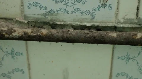Rust pipe in the toilet of the abandoned... | Stock Video | Pond5