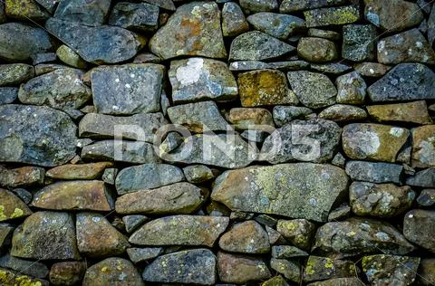 Rustic stone wall texture Stock Image ~ #34487826