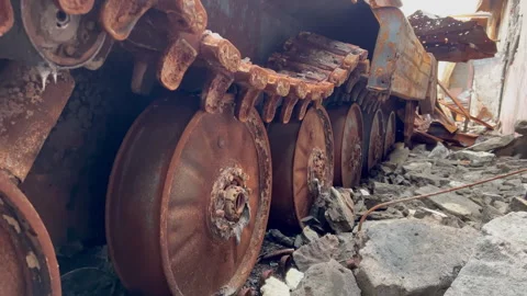 Rusty and broken Infantry fighting vehic... | Stock Video | Pond5