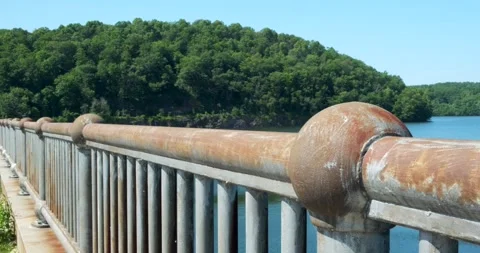 Rusty metal handrail / hand railing at w... | Stock Video | Pond5