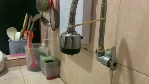 rusty old kitchen faucet. water dripping... | Stock Video | Pond5