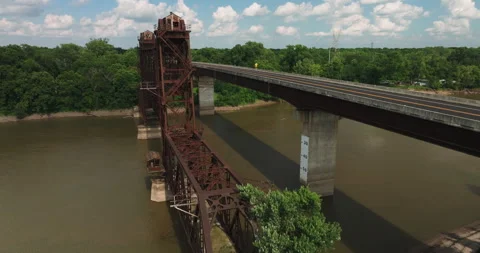 Rusty Old Truss Bridge Near Grand Prairi... | Stock Video | Pond5