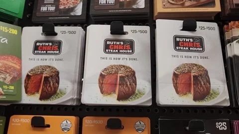 Ruth's Chris Steak House Gift Card | Stock Video | Pond5