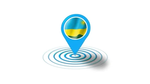Rwanda flag icon 3d GPS location trackin... | Stock Video | Pond5