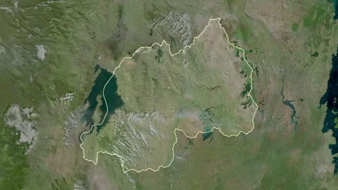 Rwanda map - solid. Regions. Satellite. | Stock Video | Pond5