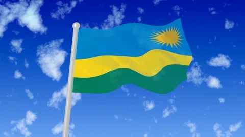 rwanda national flying wave in the sky w... | Stock Video | Pond5