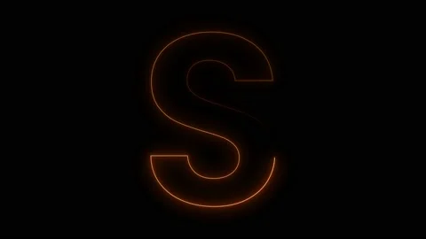 S Letter Yellow Neon Glowing Symbol on B... | Stock Video | Pond5