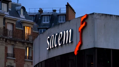 SACEM logo and building in Paris France | Stock Video | Pond5