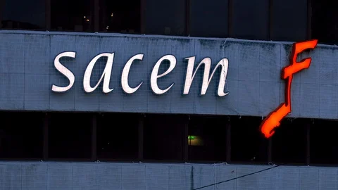SACEM logo and building in Paris France | Stock Video | Pond5