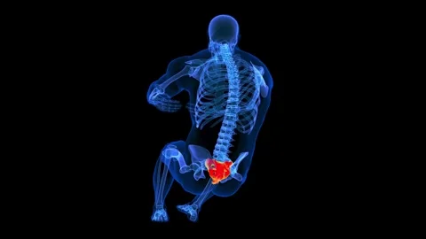 Sacral vertebrae doing circle crunches h... | Stock Video | Pond5