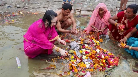 sacred devotees performing holy rituals ... | Stock Video | Pond5