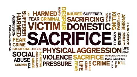 Sacrifice animated word cloud,animation ... | Stock Video | Pond5