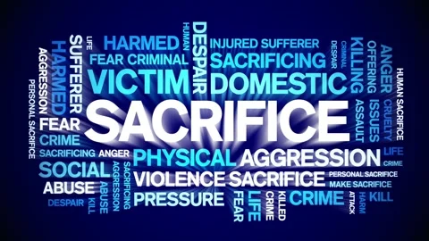 Sacrifice animated word cloud,animation ... | Stock Video | Pond5