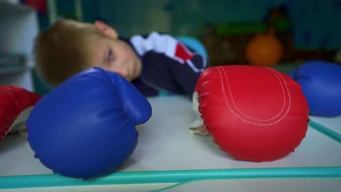 Kid With Boxing Gloves Stock Video Footage | Royalty Free Kid With ...
