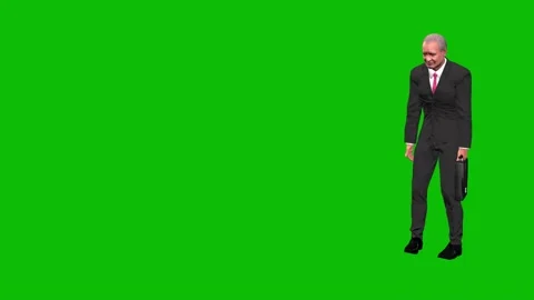 Sad Businessman Walking Green Screen 4K | Stock Video | Pond5