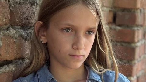 Sad Child, Not Playing Alone Kid, Unhapp... | Stock Video | Pond5