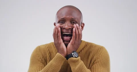 Sad, crying and face of a black man with... | Stock Video | Pond5