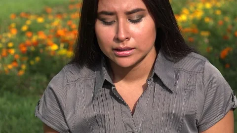 A Sad Crying Hispanic Female Teen | Stock Video | Pond5