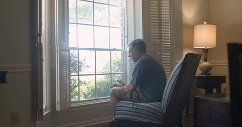 Man Sad Window Stock Footage ~ Royalty Free Stock Videos | Pond5