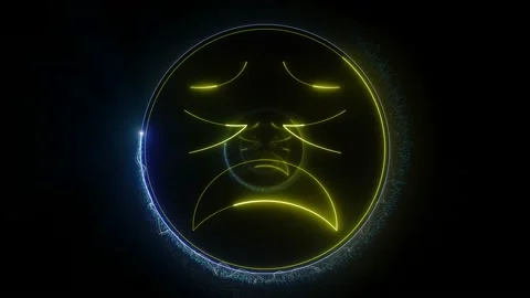SAD Emoji Neon Background, Animation, Lo... | Stock Video | Pond5