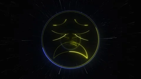 SAD Emoji Neon Background, Animation, Lo... | Stock Video | Pond5