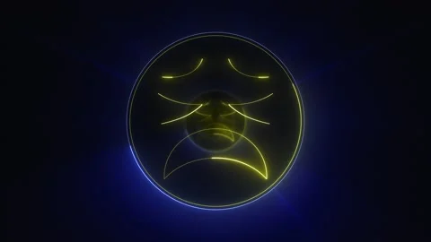 SAD Emoji Neon Background, Animation, Lo... | Stock Video | Pond5
