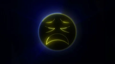 SAD Emoji Neon Background, Animation, Lo... | Stock Video | Pond5