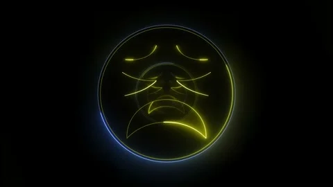 SAD Emoji Neon Background, Animation, Lo... | Stock Video | Pond5