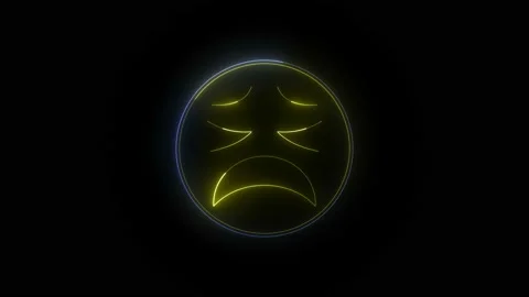 SAD Emoji Neon Background, Animation, Lo... | Stock Video | Pond5