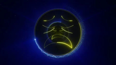 SAD Emoji Neon Background, Animation, Lo... | Stock Video | Pond5