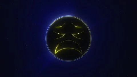 SAD Emoji Neon Background, Animation, Lo... | Stock Video | Pond5