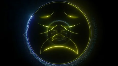 SAD Emoji Neon Background, Animation, Lo... | Stock Video | Pond5