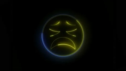SAD Emoji Neon Background, STILL Animati... | Stock Video | Pond5