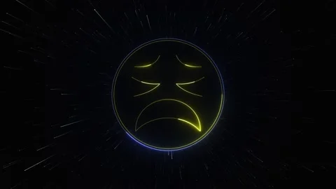 SAD Emoji Neon Background, STILL Animati... | Stock Video | Pond5