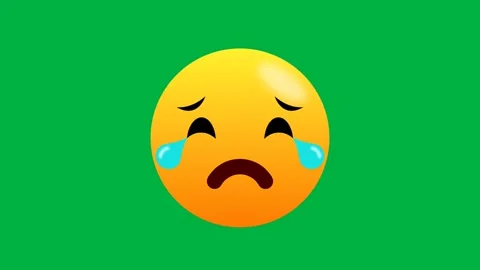 Sad face emoji animation. Crying emoji c... | Stock Video | Pond5