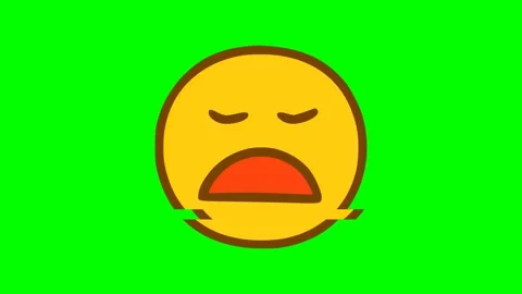 Sad face emoticon glitch effect on green... | Stock Video | Pond5