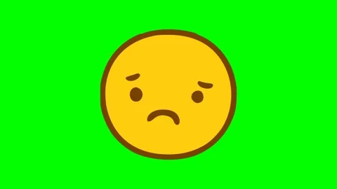Sad face emoticon glitch effect on green... | Stock Video | Pond5