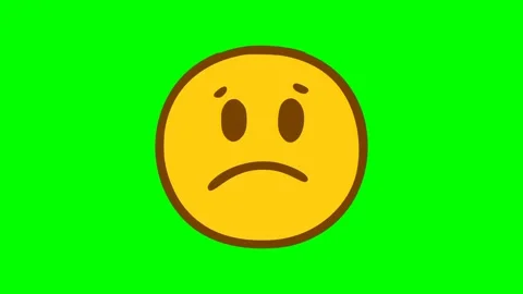 Sad face emoticon glitch effect on green... | Stock Video | Pond5