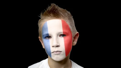 Sad fan of the football team of France.... | Stock Video | Pond5