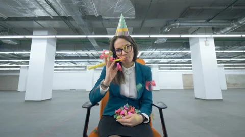 Sad female manager is sitting in a birth... | Stock Video | Pond5