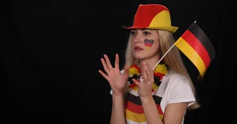 Sad Handsome German Woman Supporter Stre... | Stock Video | Pond5