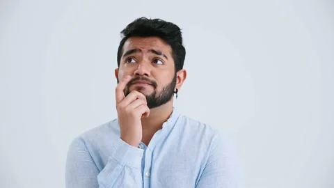 Sad Indian man with piercing thinking ab... | Stock Video | Pond5