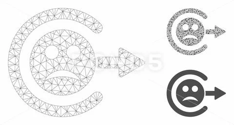 Sad Logout Vector Mesh 2D Model and Triangle Mosaic Icon: Graphic ...