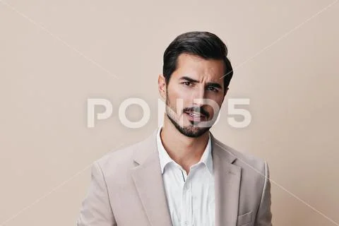 Sad man isolated screaming suit crazy work boss businessman business ...