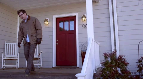 A sad man leaves his modern contemporary... | Stock Video | Pond5