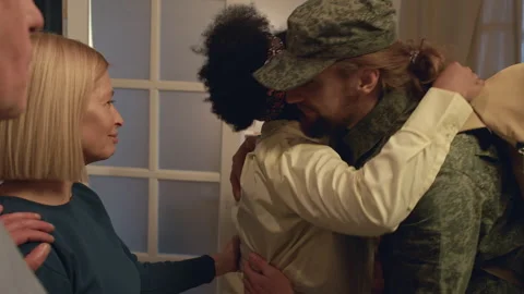 Sad Members of Family Saying Goodbye to ... | Stock Video | Pond5