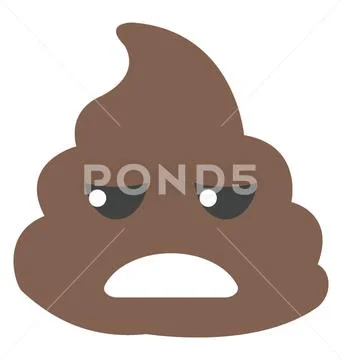 Sad Poop Emoji: Royalty Free Illustration #109111986 | Pond5