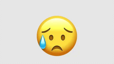 Sad but Relieved Face Animated Emoji on ... | Stock Video | Pond5