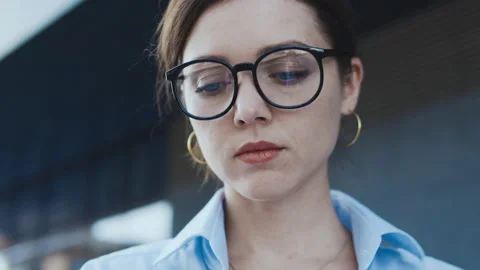 Sad student girl standing near universit... | Stock Video | Pond5