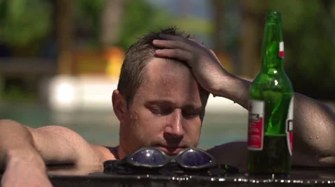 Sad swimmer standing in swimming pool, s... | Stock Video | Pond5